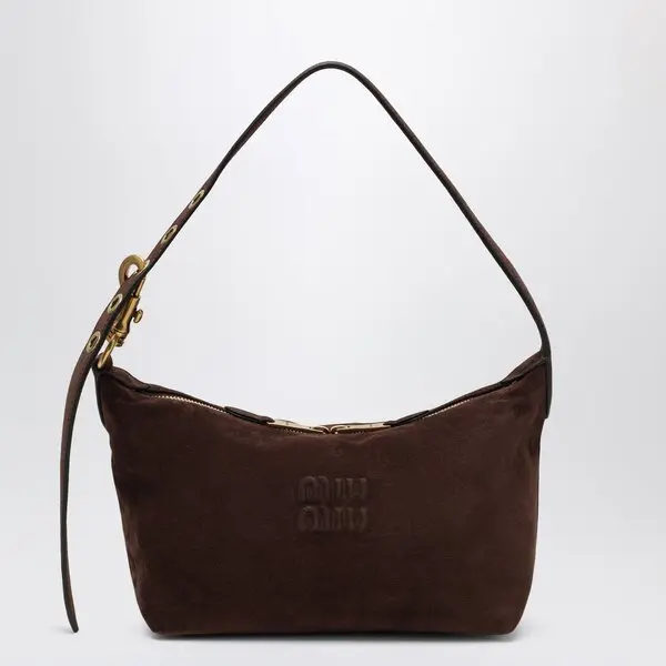 Miu Miu Bowling Bag In Suede, Dark - Brown