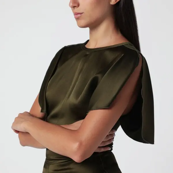 Victoria Beckham Bela Crepe Satin Top