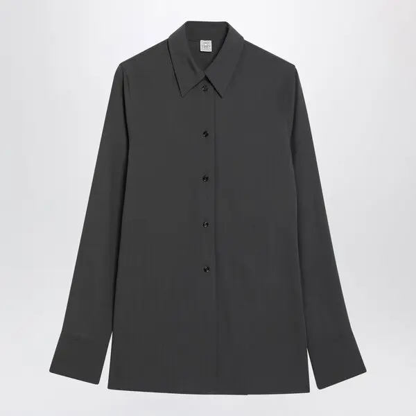 TOTEME Lightweight Viscose And Wool Shirt - Black