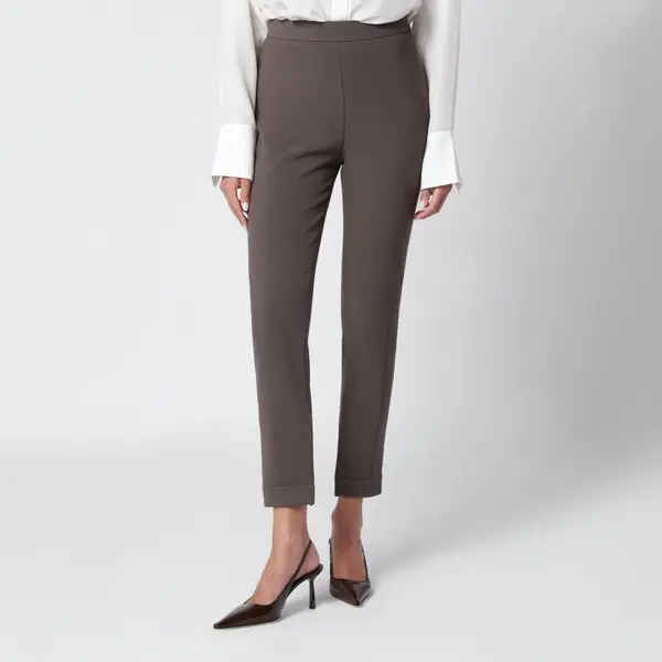 Victoria Beckham Khaki Virgin Wool-blend Trousers - Gray