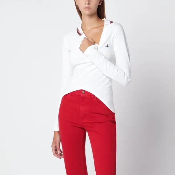 VIVIENNE WESTWOOD Glory Cotton Polo Shirt - White