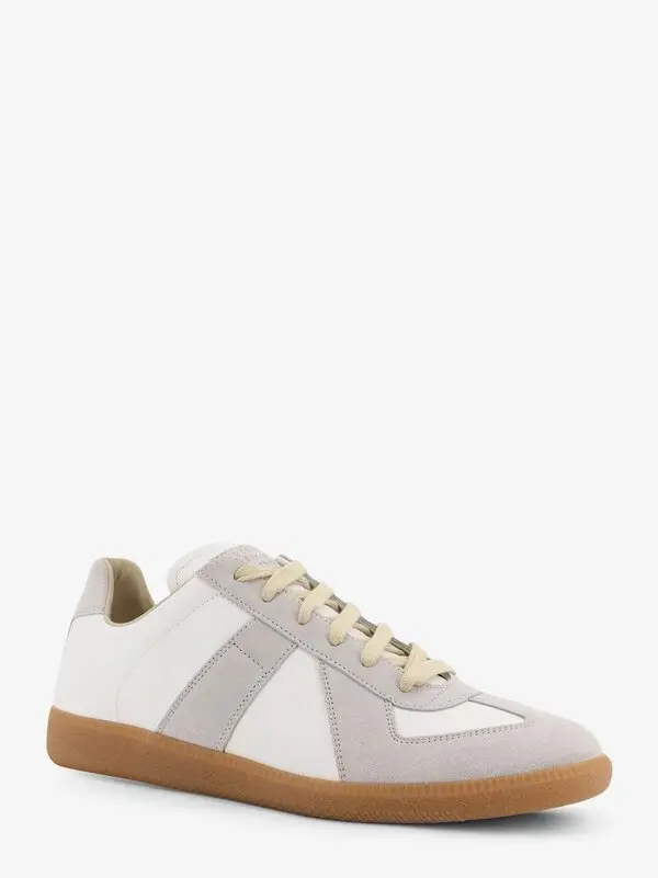 MAISON MARGIELA Low-top Replica Leather And Suede Sneakers - White