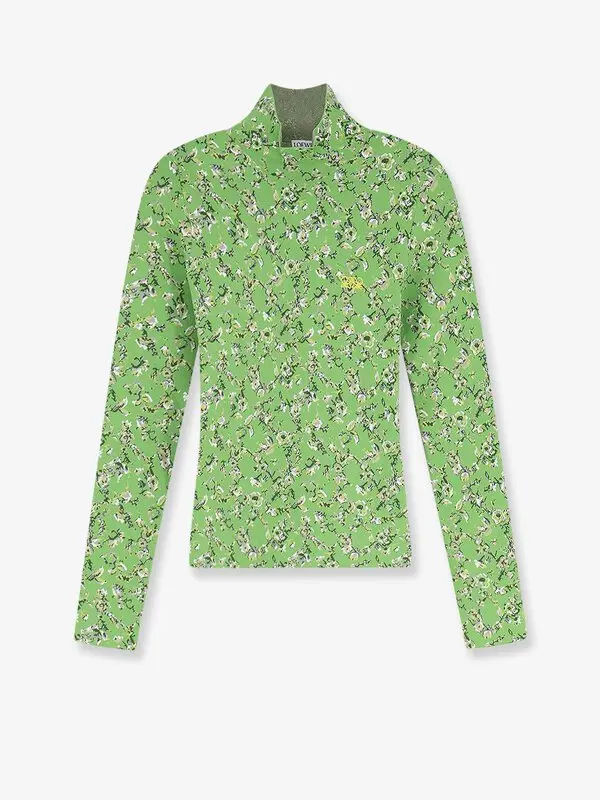 Loewe Viscose Blend Top With Floral Motif - Multicolor