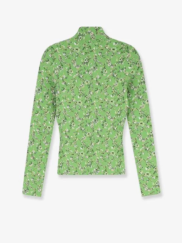 Loewe Viscose Blend Top With Floral Motif - Multicolor