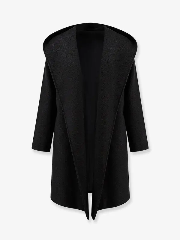TOTEME Wool Hoodie Coat - Black