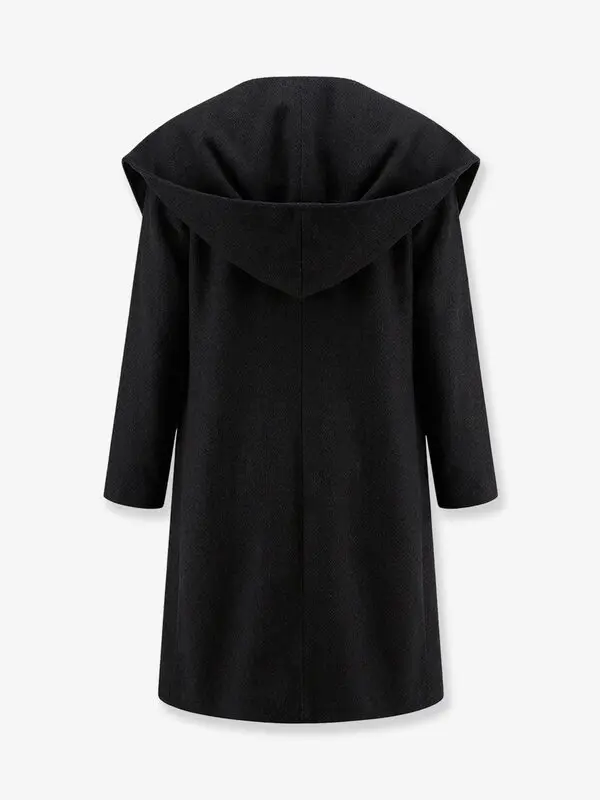 TOTEME Wool Hoodie Coat - Black