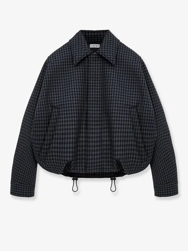 Loewe Lightweight Wool Jacket With A Check Pattern - Multicolor
