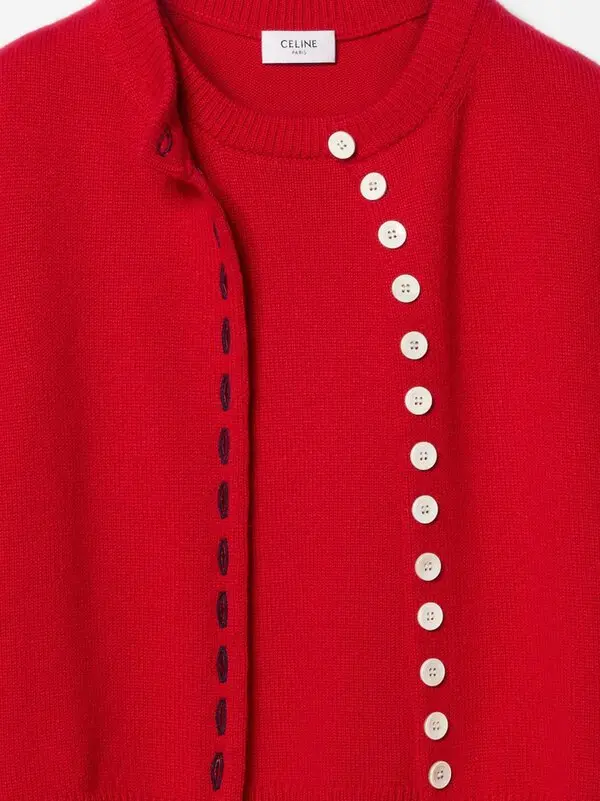 Celine Cashmere Cardigan - Red