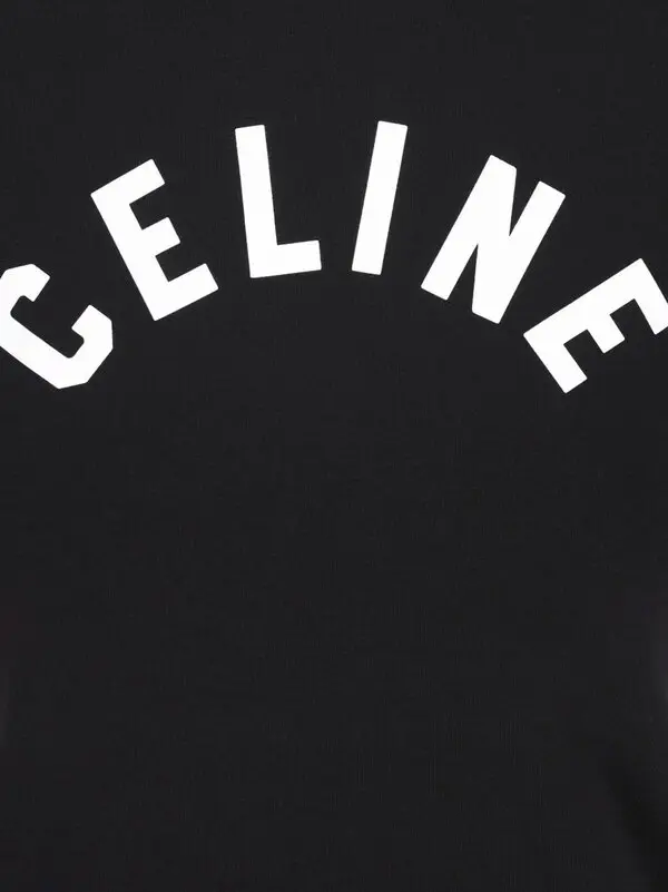 Celine Cotton T-shirt With Front Logo Print