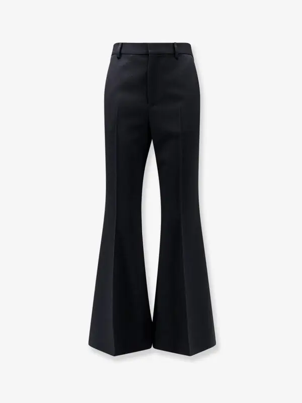 Celine Flared Wool Trousers - Black