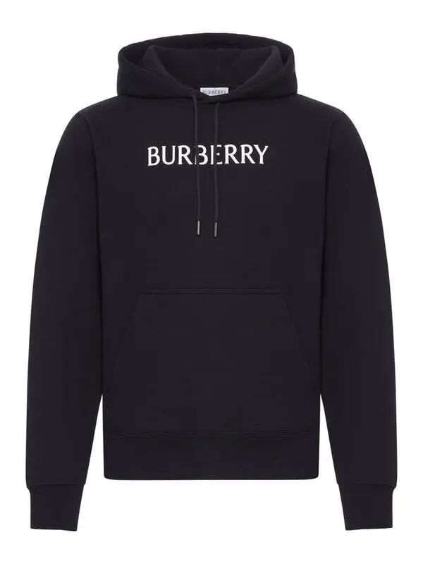 Burberry Cotton Hoodie With Logo - Black