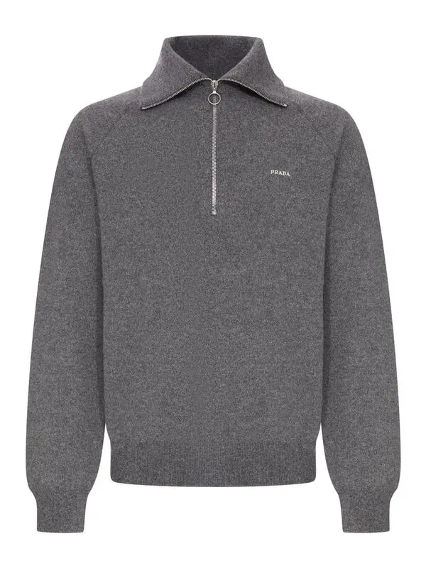 Prada Knitted Polo Shirt With Logo - Multicolor