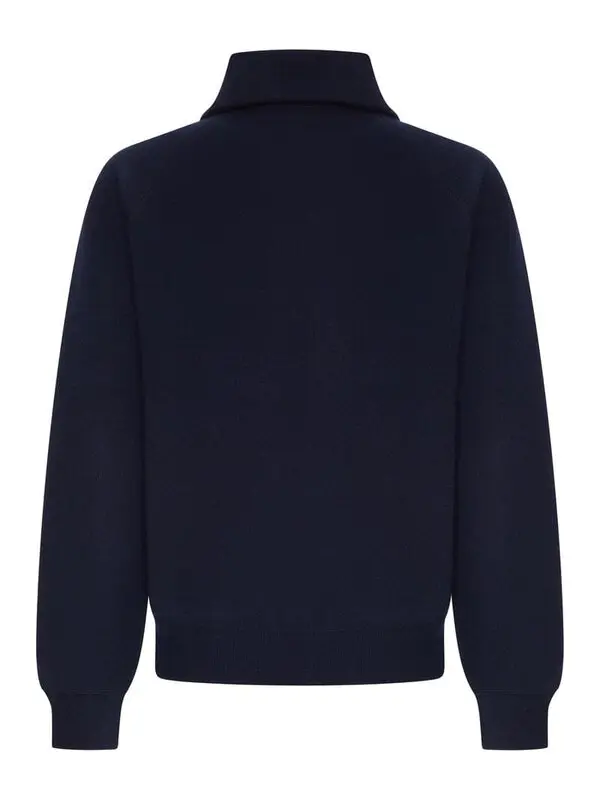 Prada Knitted Polo Shirt With Logo - Blue