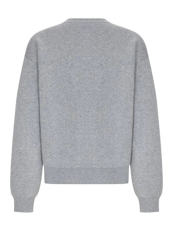 Celine Cashmere Crew-neck Sweater With Front Logo