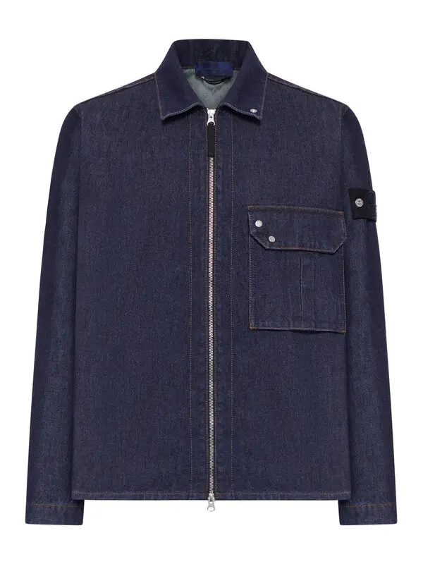 Stone Island Cotton Denim Overshirt