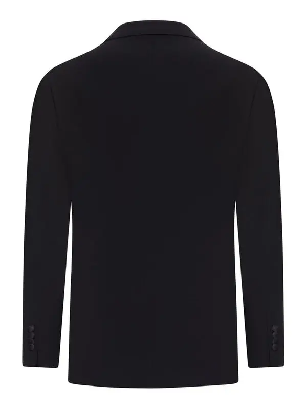 Giorgio Armani Classic Single-breasted Tuxedo With Satin Lapel - Black