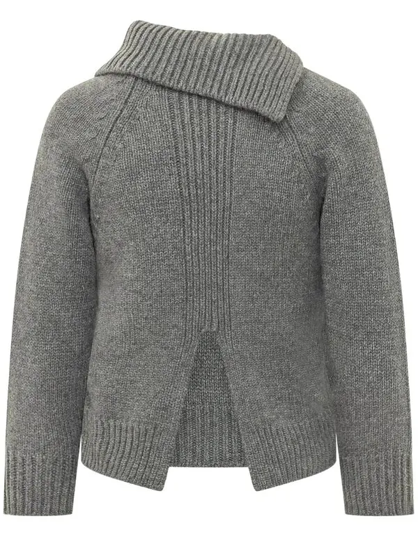 Victoria Beckham Maglione In Lana Con Collo Asimmetrico - Gray