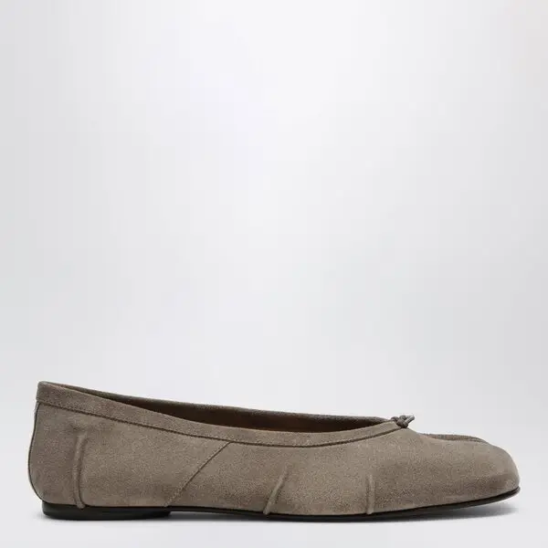 MAISON MARGIELA Taupe Suede Tabi Ballet Flats - Cream