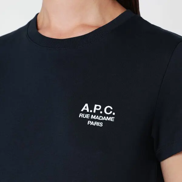 A.p.c. Dark Cotton T-shirt With Embroidery