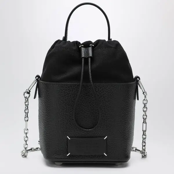MAISON MARGIELA 5ac Small Leather Bucket Bag - Black