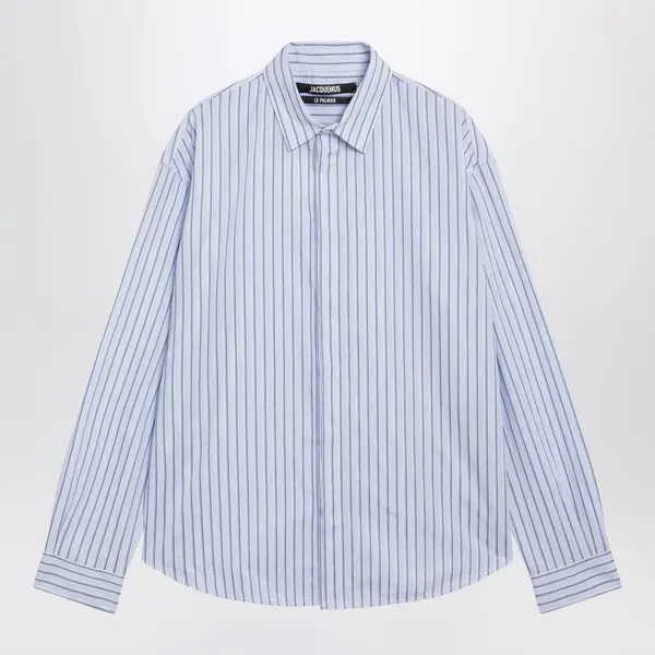 Jacquemus Simon Striped Cotton Shirt - Blue