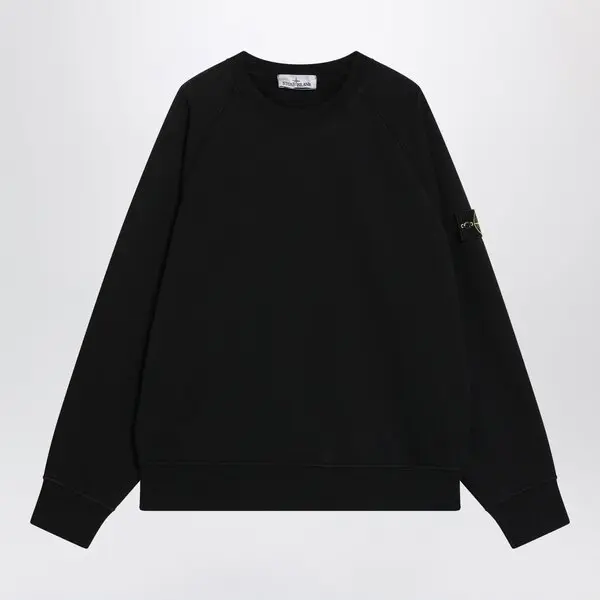Stone Island Crewneck Sweatshirt In Organic Cotton - Black