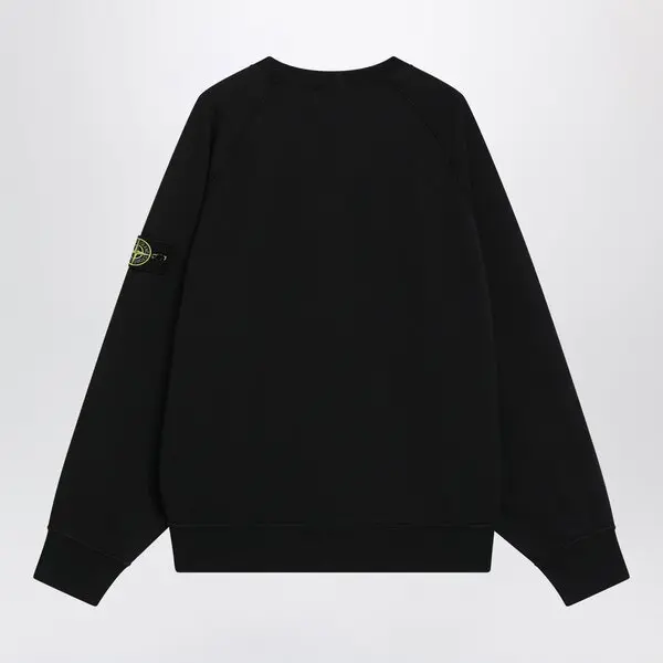 Stone Island Crewneck Sweatshirt In Organic Cotton - Black