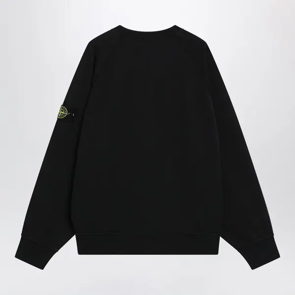 Stone Island Crewneck Sweatshirt In Organic Cotton - Black
