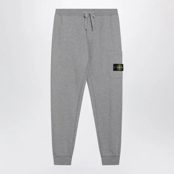 Stone Island Organic Cotton Melange Grey Joggers