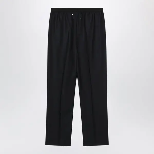 MAISON MARGIELA Straight Navy Virgin Wool Trousers