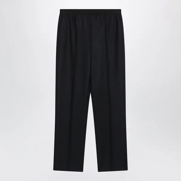 MAISON MARGIELA Straight Navy Virgin Wool Trousers - Blue