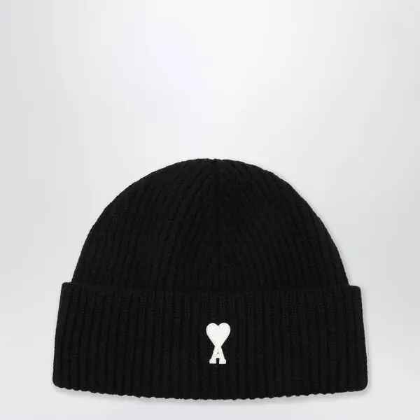 AMI Paris De Coeur Wool Hat - Black