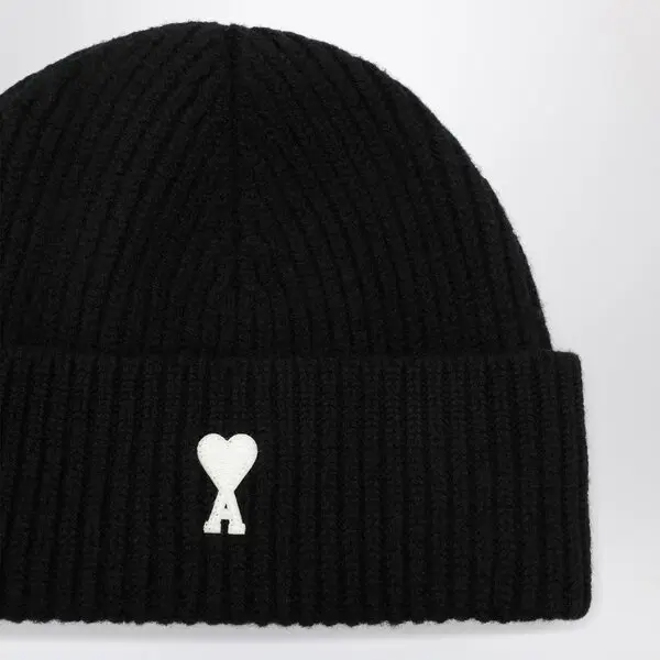 AMI Paris De Coeur Wool Hat - Black