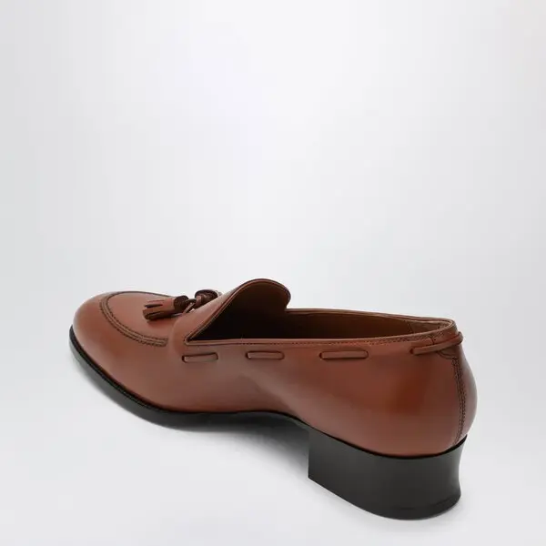 Loro Piana Serge Tassel Honey Leather Loafers - Brown