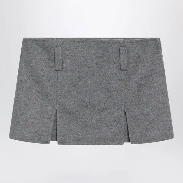 Miu Miu Wool And Cashmere Miniskirt - Gray
