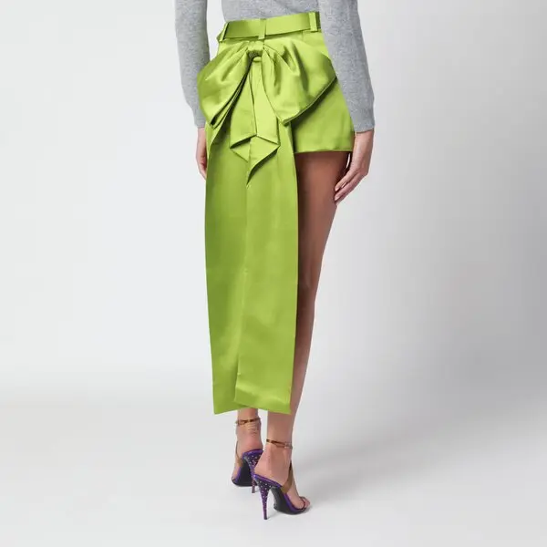 SELF-PORTRAIT Satin Miniskirt With Bow