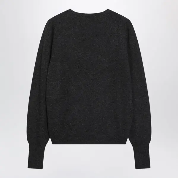 Gucci Dark Grey Cashmere V-neck Sweater - Gray