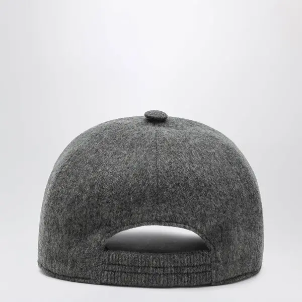 Loro Piana Grey Melange Cashmere Baseball Cap - Gray