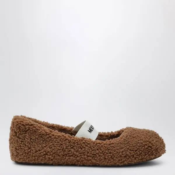 Moon Boot Cognac Shearling Ballerina - Brown