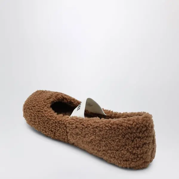 Moon Boot Cognac Shearling Ballerina - Brown