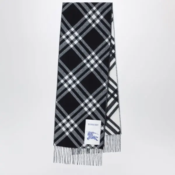 Burberry Check Cashmere Scarf - Black