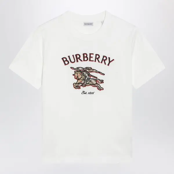 Burberry Cotton Crew-neck T-shirt With Knight Check - White