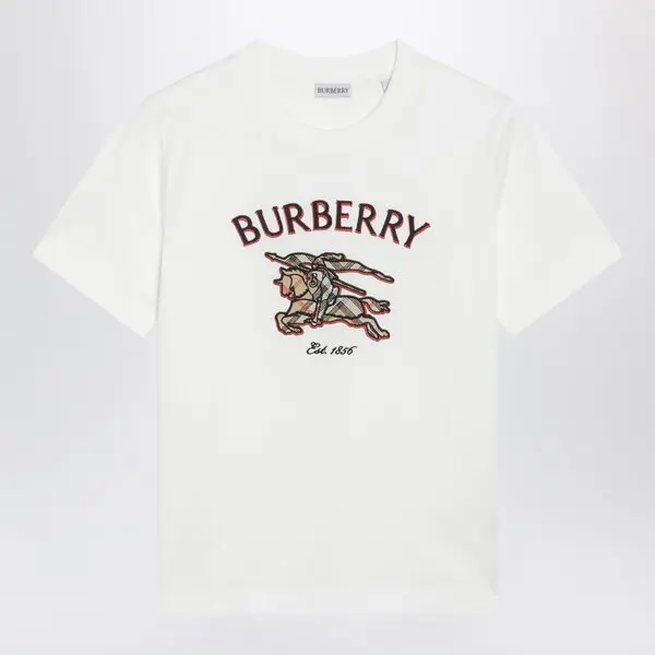 Burberry Cotton Crew-neck T-shirt With Knight Check - White