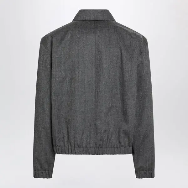 AMI Paris Carbon Grey Padded Jacket In Virgin Wool