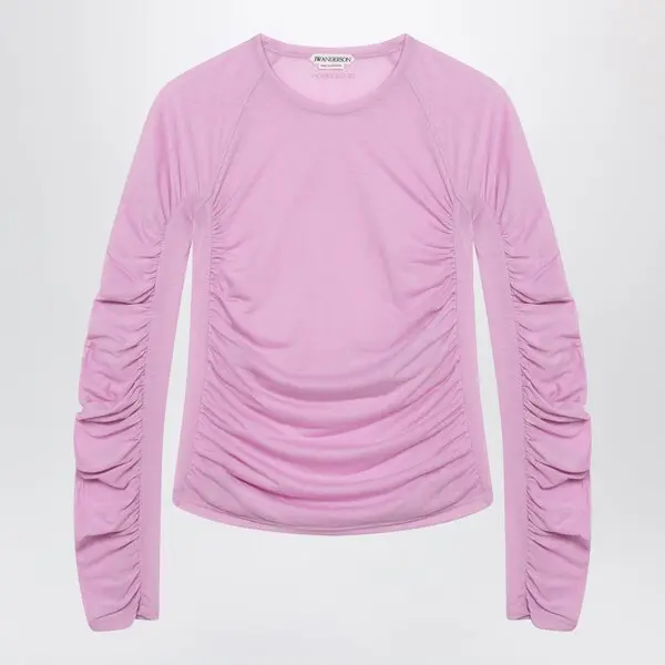 JW Anderson Orchid Top In Cotton-blend Jersey - Pink