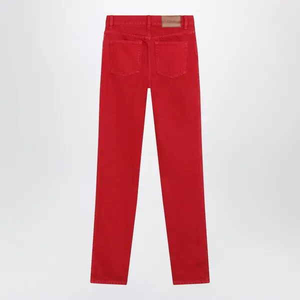 Chloé Berry Cotton Denim Jeans - Red