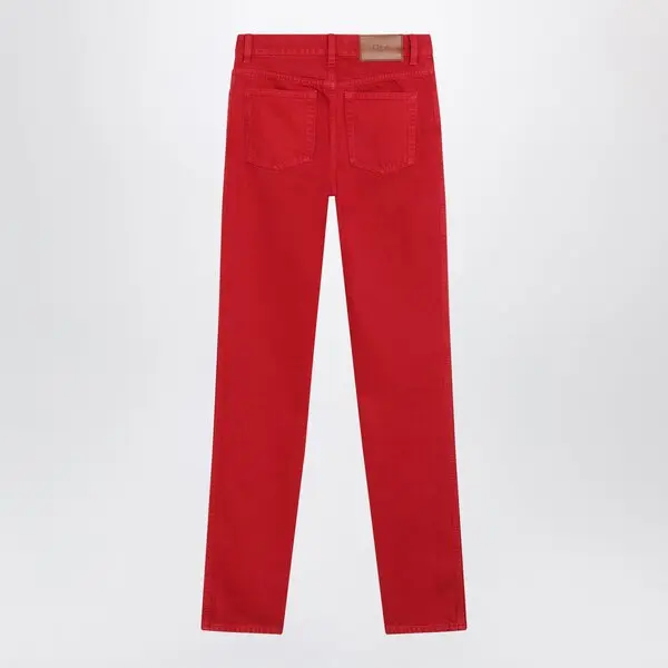 Chloé Berry Cotton Denim Jeans - Red