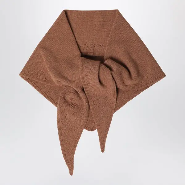 Chloé Iconic Camel Wool Triangle Scarf - Cream