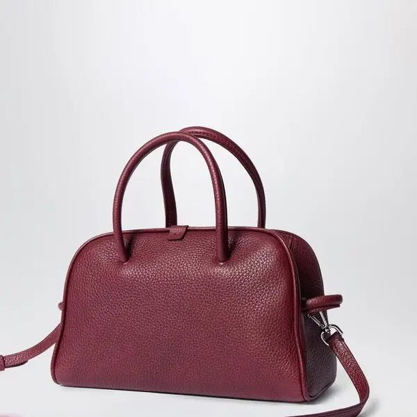 Jacquemus Small Turismo Bag In Leather, Burgundy - Red