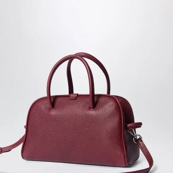 Jacquemus Small Turismo Bag In Leather, Burgundy - Red
